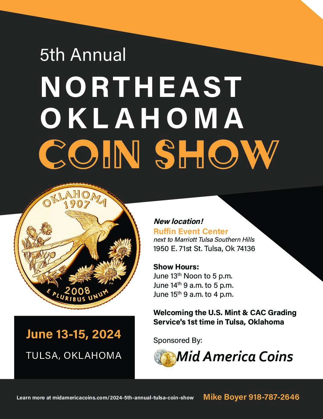 2024 Coin Show Flyer Tulsa OK Coin Show